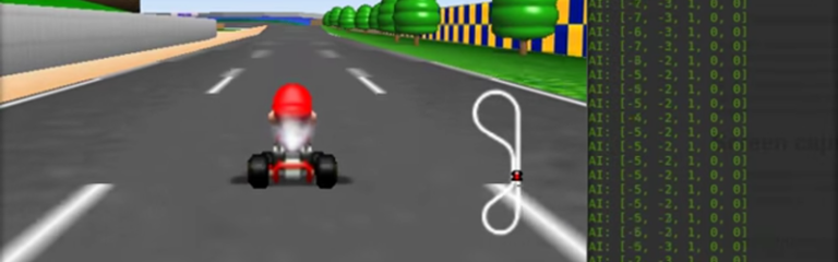 AI learns to play Mario Kart 64 by itself - N64 Squid