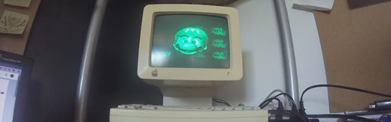 Super Mario 64 played on an Apple IIc monitor - N64 Squid